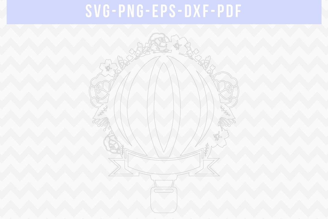 Customizable air balloon svg cutting file balloon floral cut | Etsy
