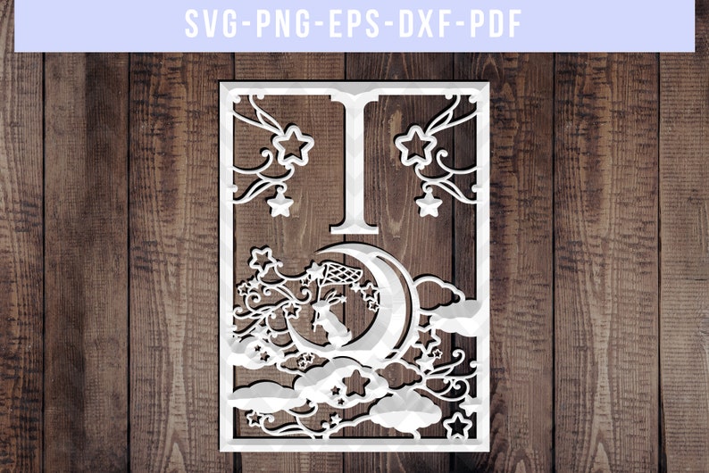 Monogram I Papercut Monogram I Svg Cut File Nursery Paper - Etsy