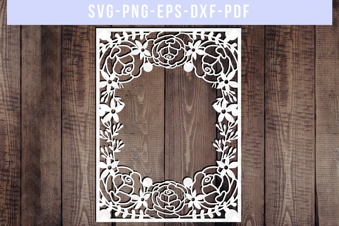 Floral Frame Svg Cutting File, Floral Cut Files, Scrapbook Flowers Svg ...