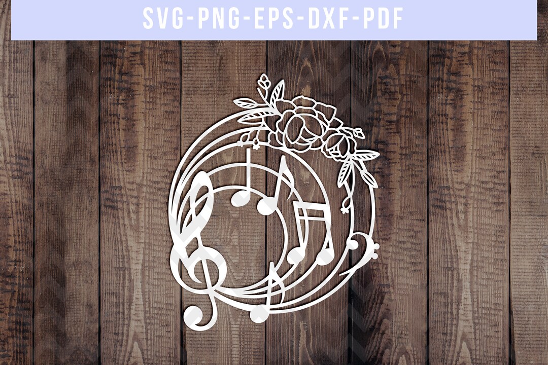 Music Notes Paper Cut Template, Music Treble Clef Svg, Musical Song Cut ...
