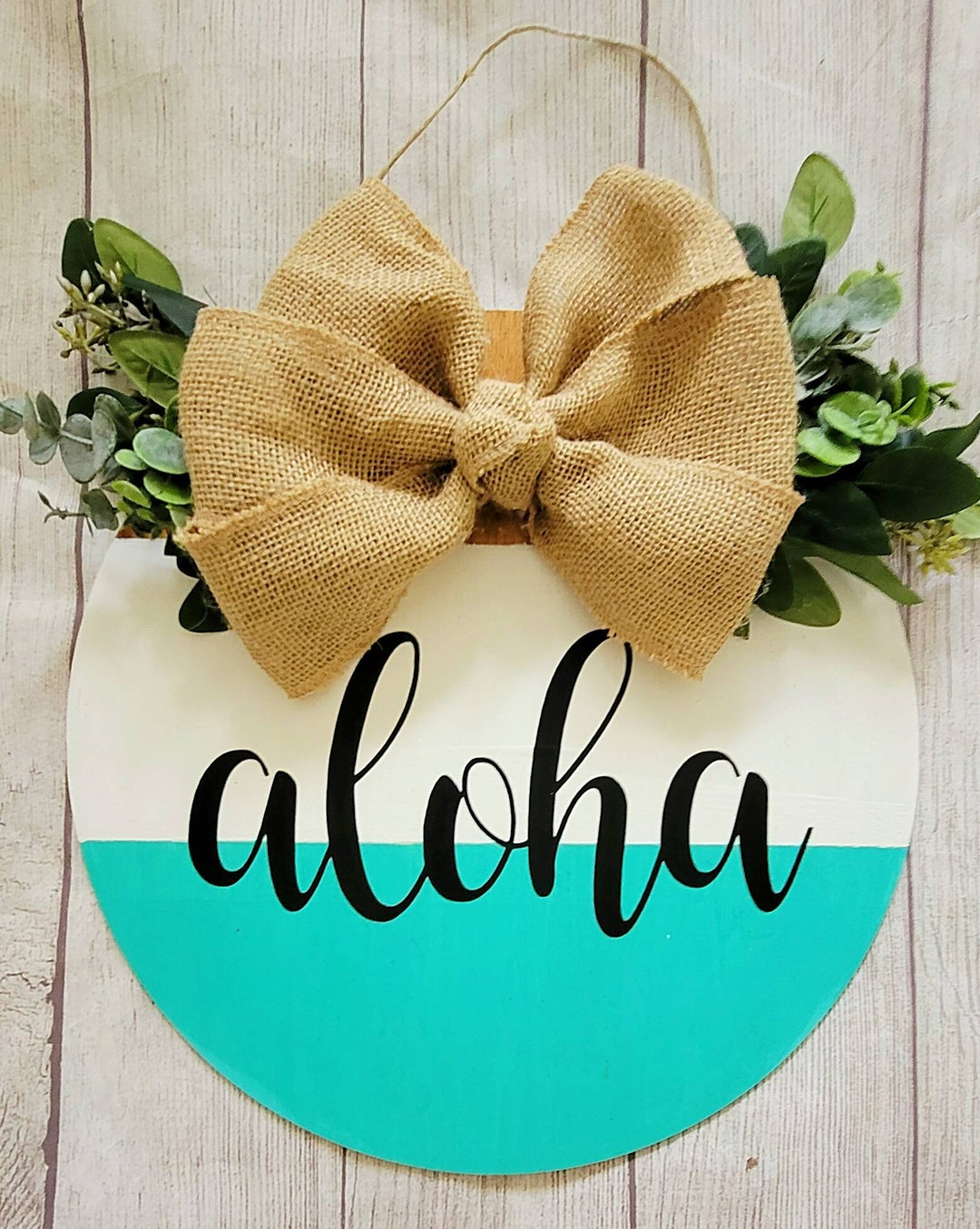 Aloha Door Sign, Aloha Door Hanger, Aloha Door Wreath, Welcome Sign ...