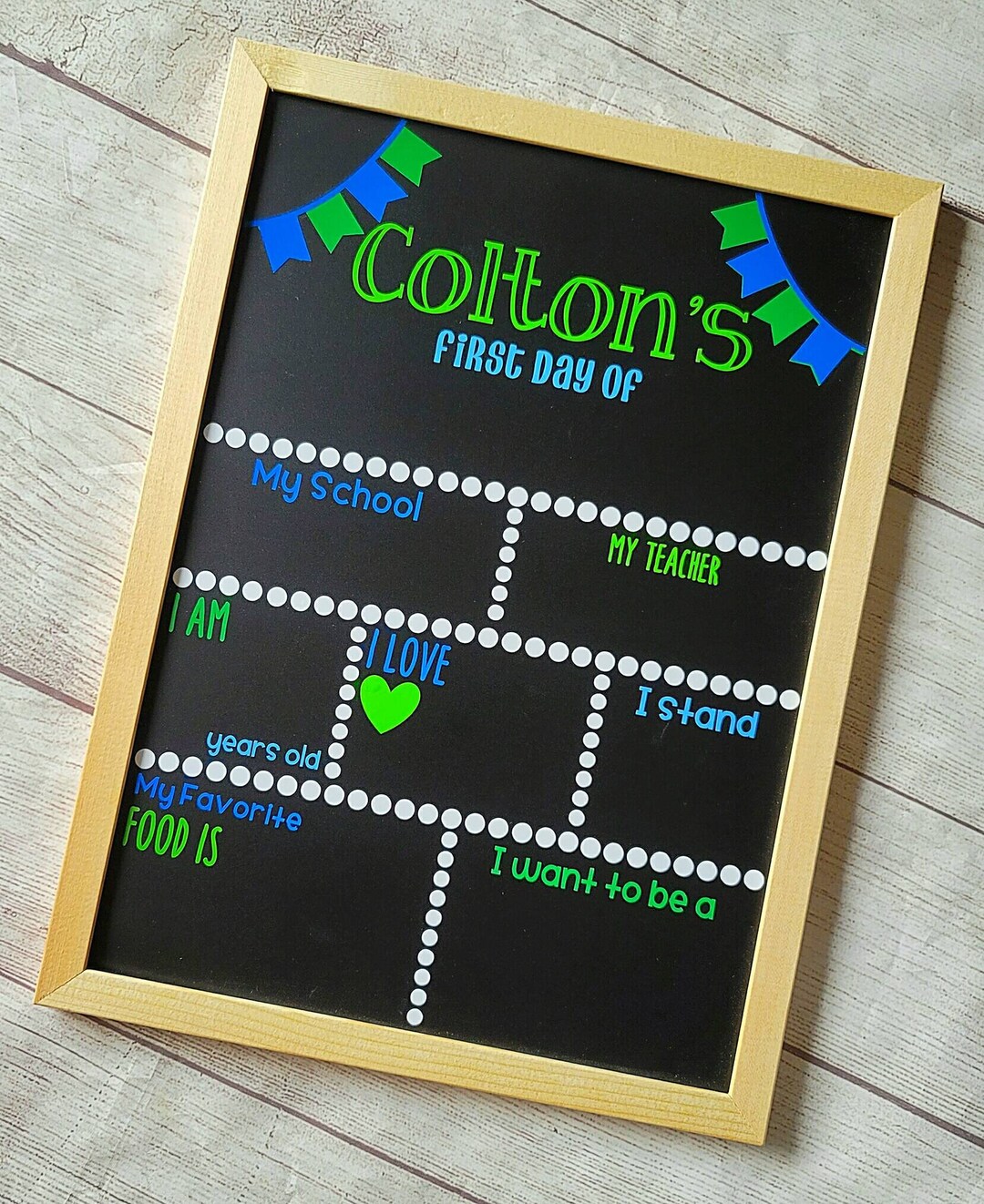 Reusable Back to School Chalkboard, First Day of School Sign ...