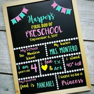 Back to School Chalkboards, First Day of School Sign, First Day ...