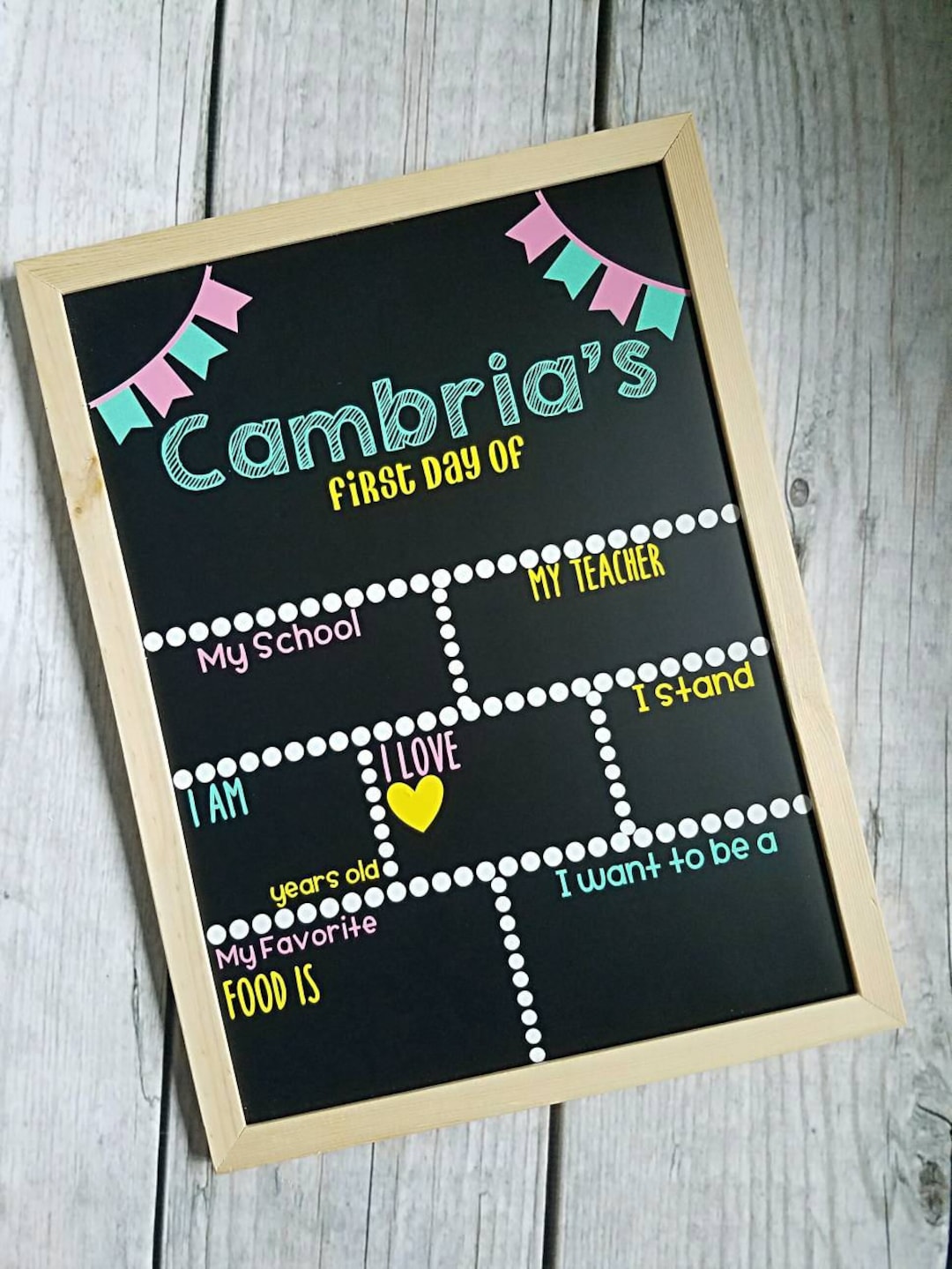 Reusable Back to School Chalkboard, First Day of School Sign ...