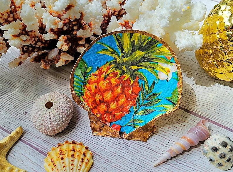 Scallop Shell Decoupage Ring Dish Shell Trinket Dish Shell - Etsy
