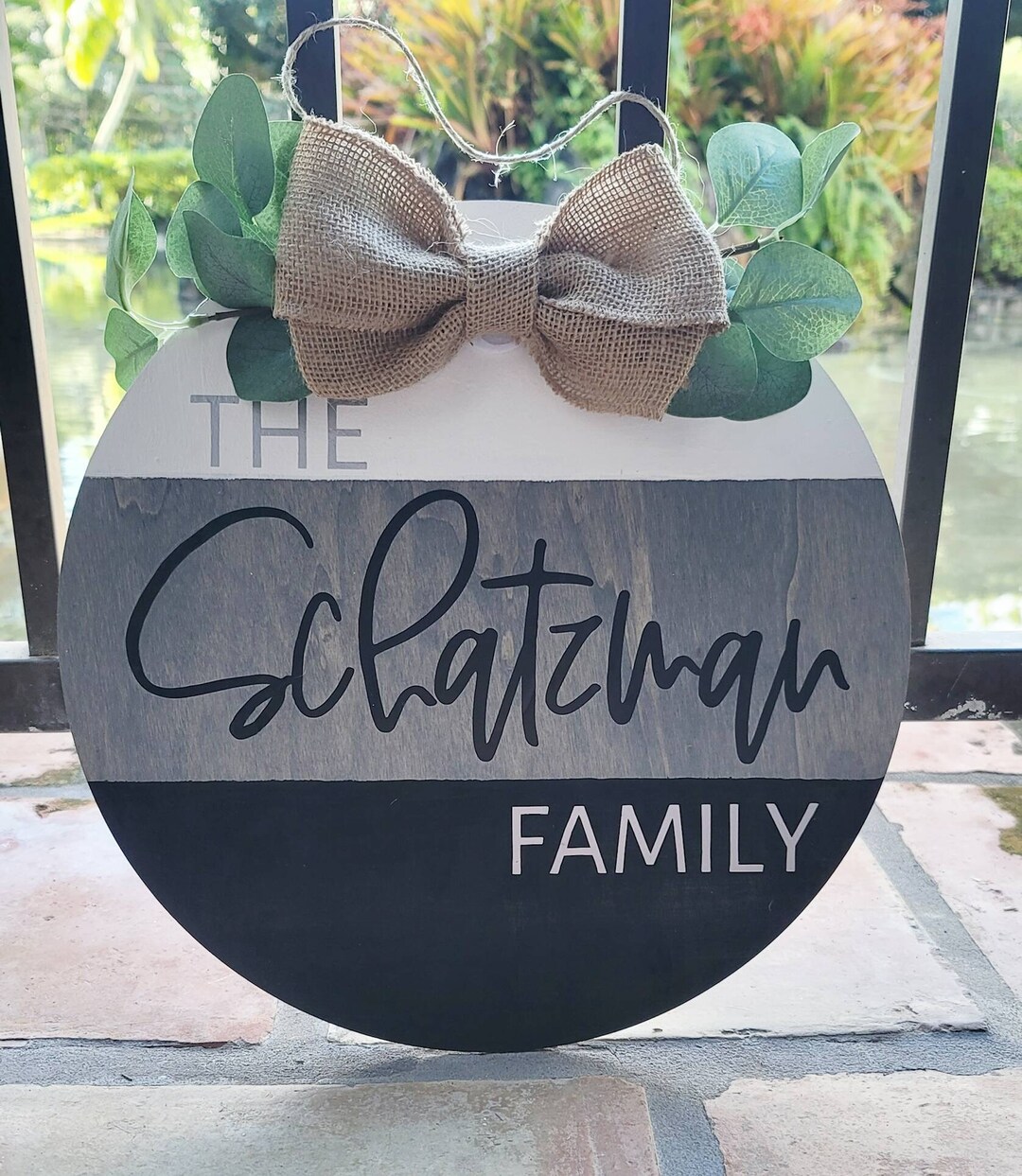 Personalized Handmade Wood Door Sign, Wood Door Hanger, 14 Inch Wood ...