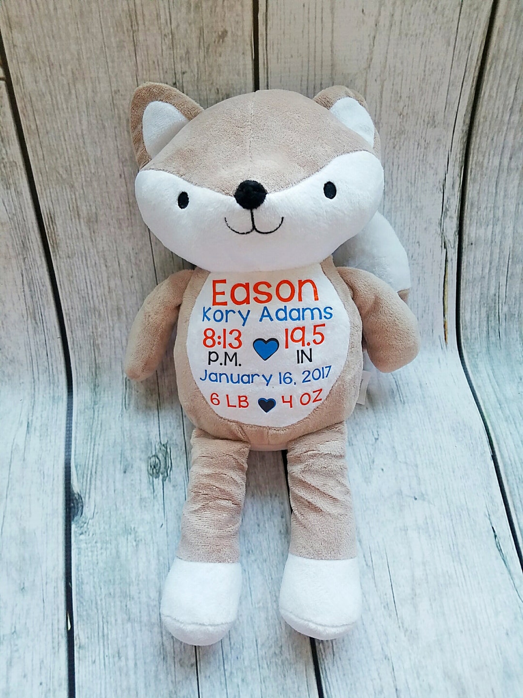 Fox Birth Announcement, Stuffed Animal Birth Announcement, New Baby ...