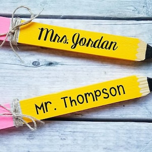 Teacher Name Pencils, Teacher Pencil Sign, Teacher Name Plate, Teacher ...