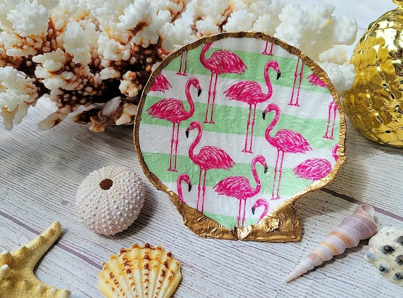 Scallop Shell Decoupage Ring Dish Shell Trinket Dish Shell - Etsy