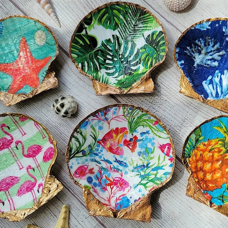 Decoupage Shells - Etsy