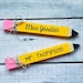 Teacher Name Pencils, Teacher Pencil Sign, Teacher Name Plate, Teacher ...