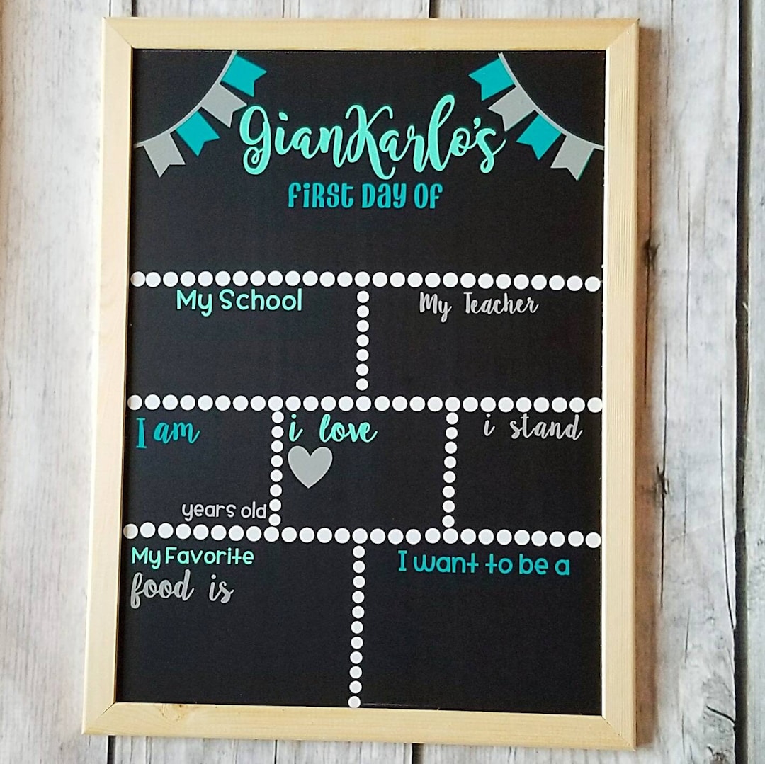 Reusable Back to School Chalkboard, First Day of School Sign ...