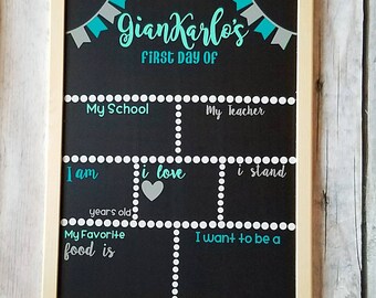 Reusable Back to School Chalkboard First Day of School Sign - Etsy
