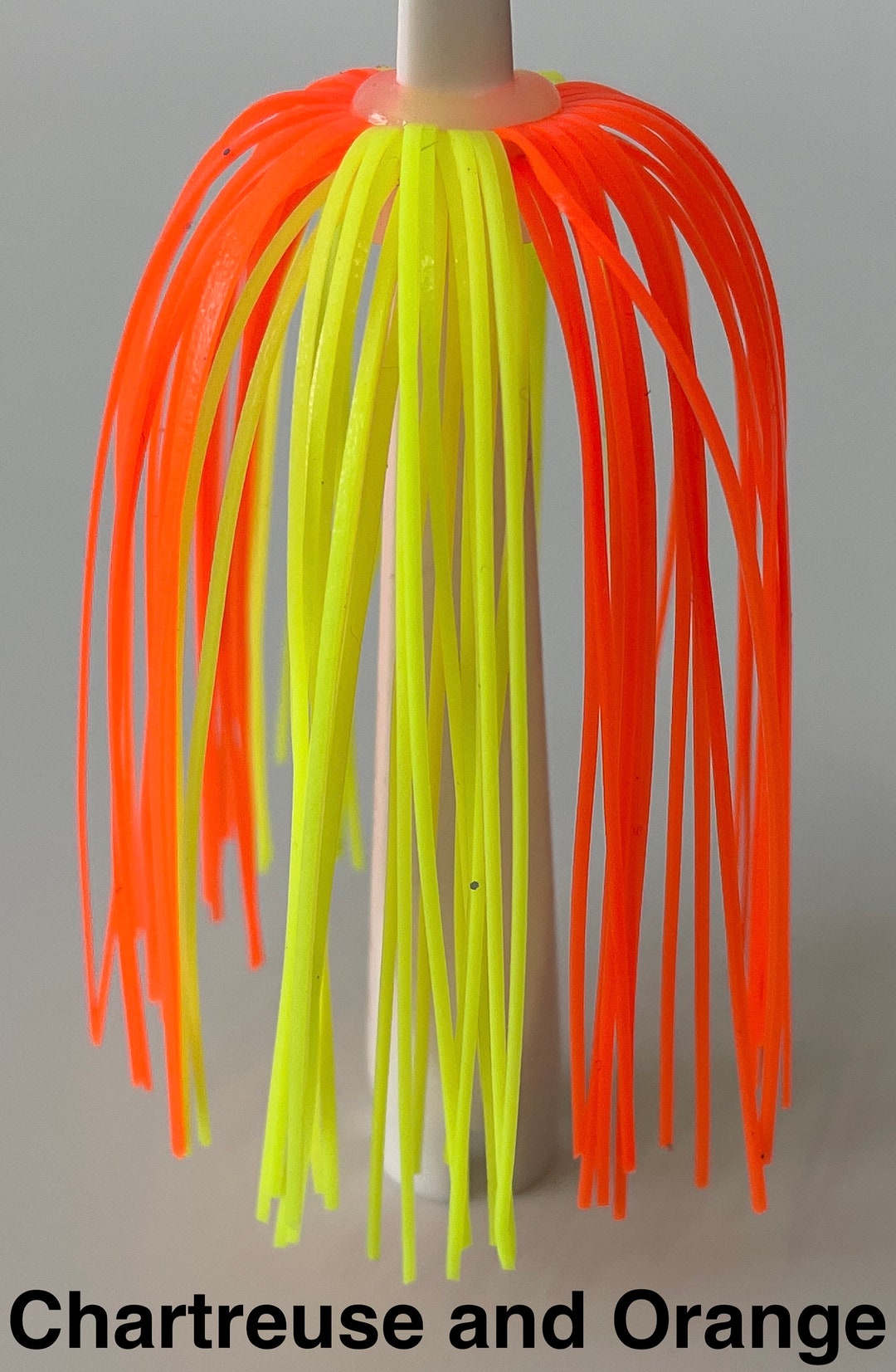40 Pack- Chartreuse and Orange Umbrella Replacement Jig Skirts - Bass ...