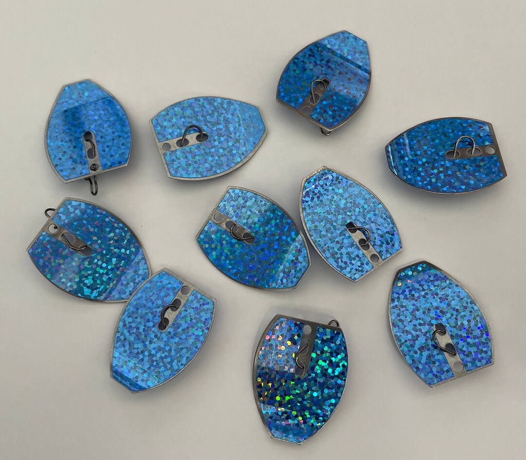 10 Blue (glitter Series) Custom Fishing Swim Jig Blades W\waterproof ...