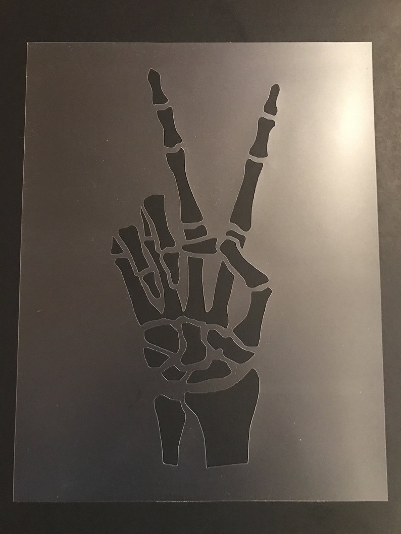 Skeleton Hand Peace Sign Stencil buy 2 Get 1 Free Mix & - Etsy