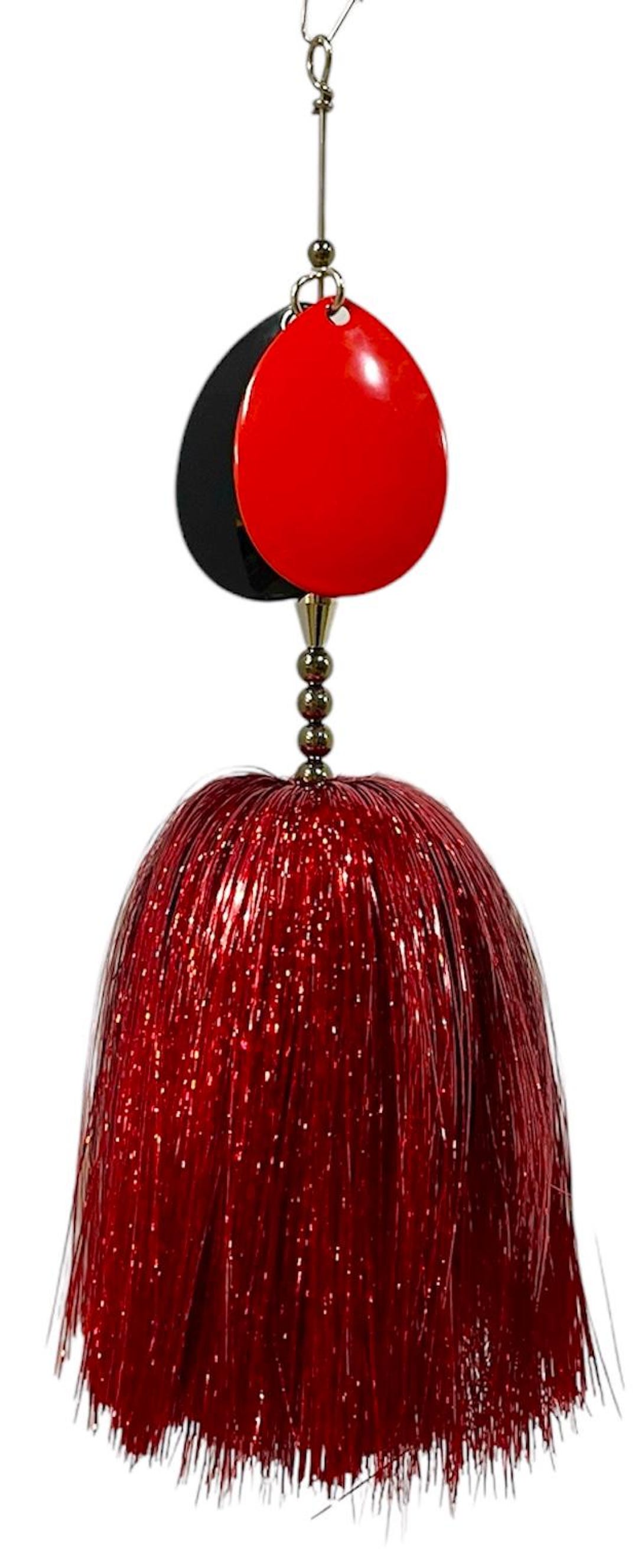 Musky Bucktail Lure 8.5" Double #8 Blades Flash Single Treble Hook ...