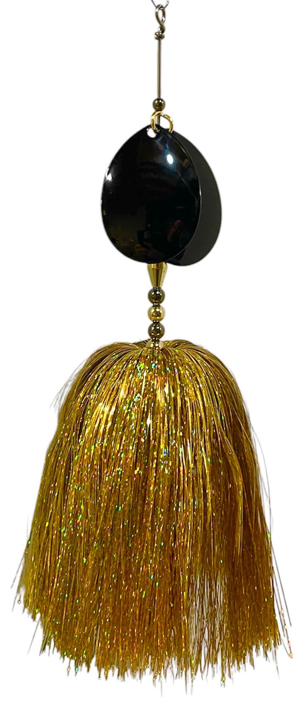 Musky Bucktail Lure 8.5" Double #8 Blades Flash Single Treble Hook ...