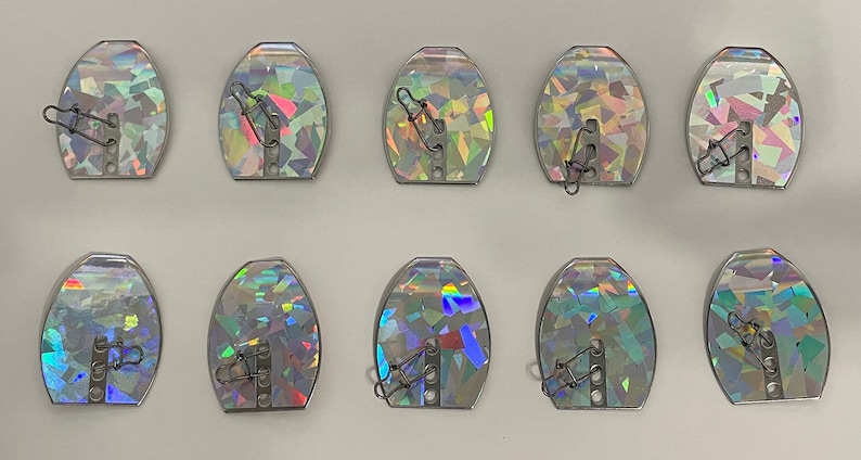 10 White/silver (broken Glass Series) Custom Fishing Swim Jig Blades W ...