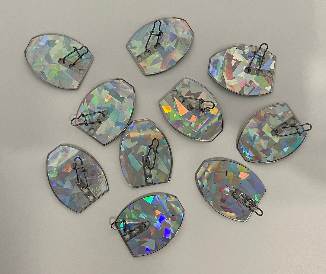 10 White/silver (broken Glass Series) Custom Fishing Swim Jig Blades W ...