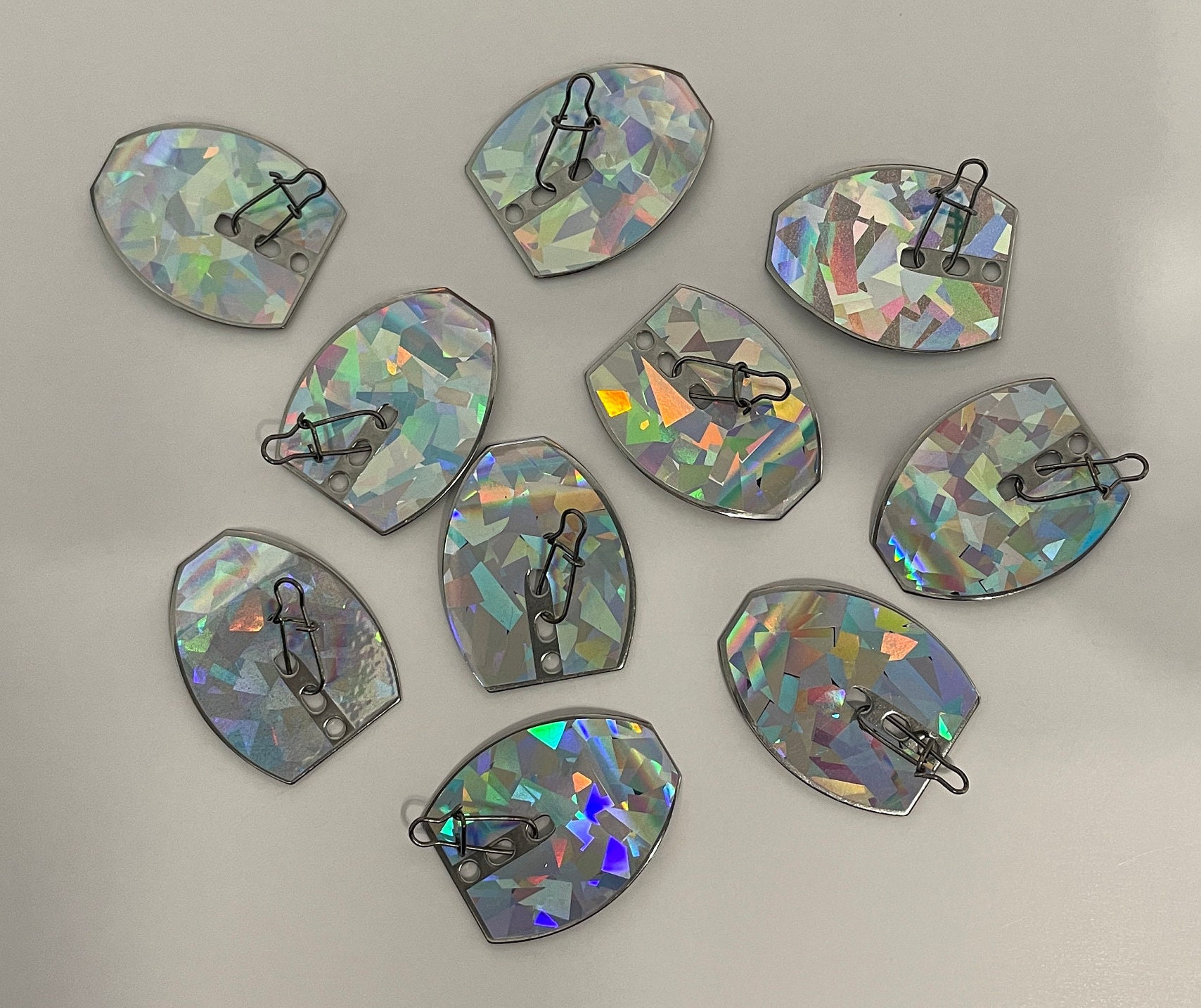 10 White/silver (broken Glass Series) Custom Fishing Swim Jig Blades W ...