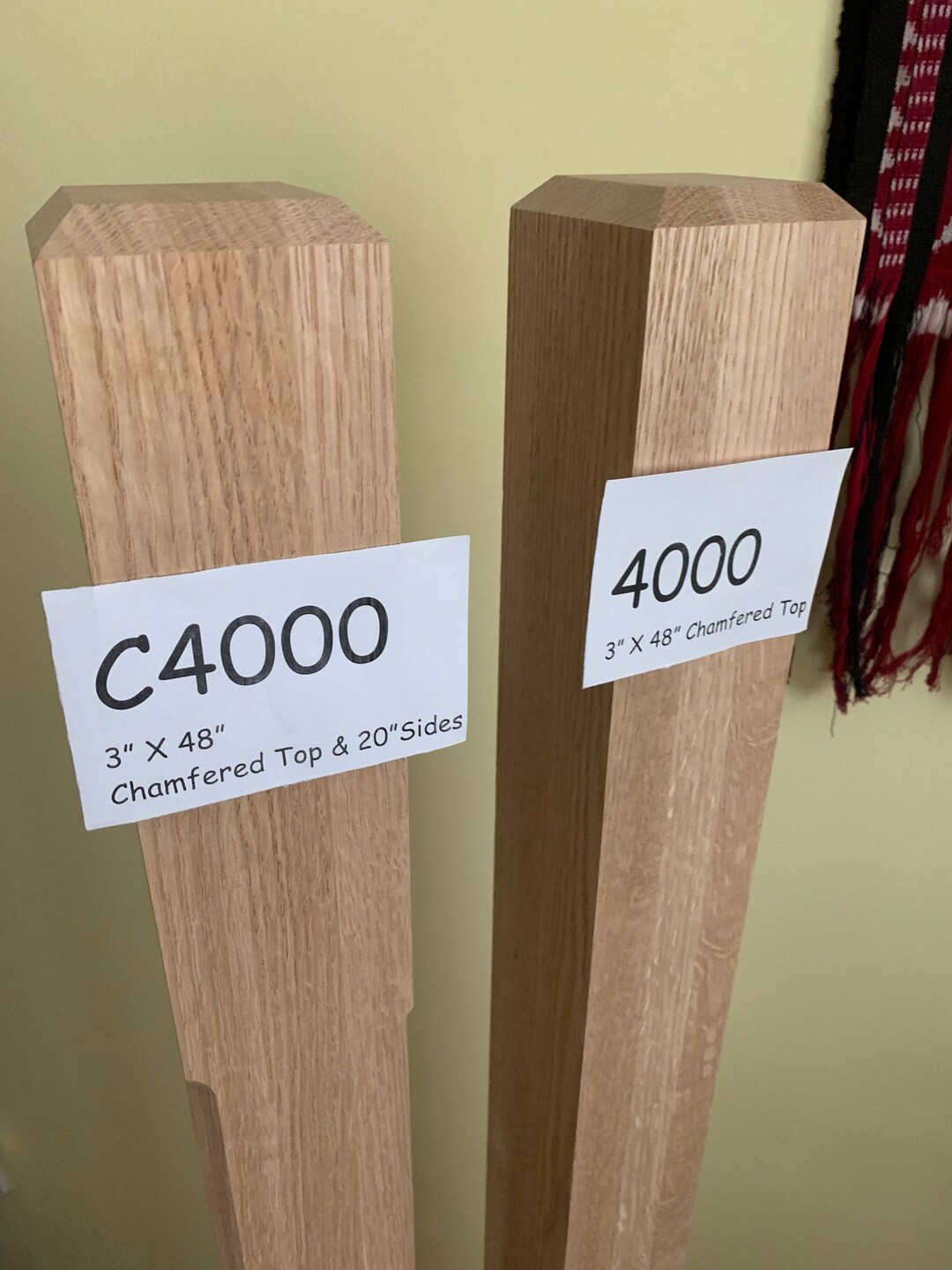 Red Oak Box Newel Posts Contemporary Design - Etsy