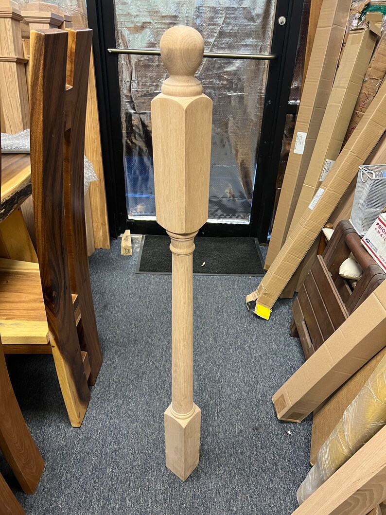 Red Oak Ball Top Newel Posts 4505 Solid Core - Etsy