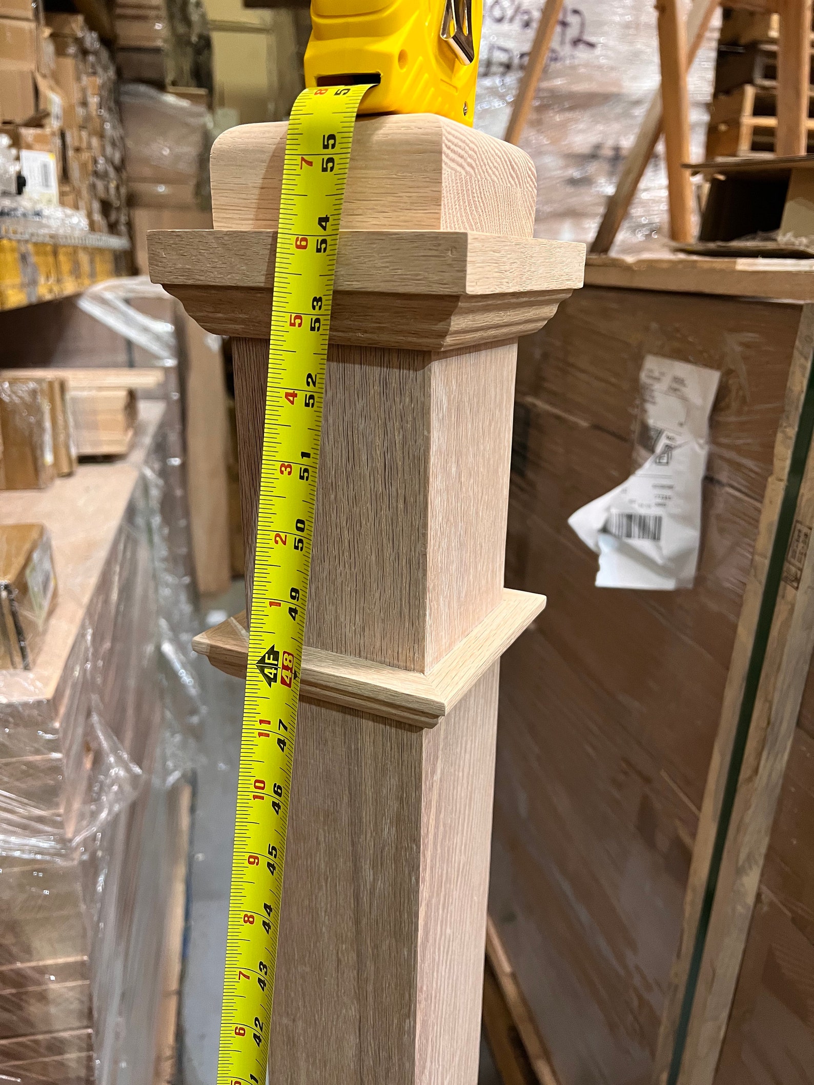Red Oak and Painted Box Newel Posts Profile 4075 W Flat Top - Etsy