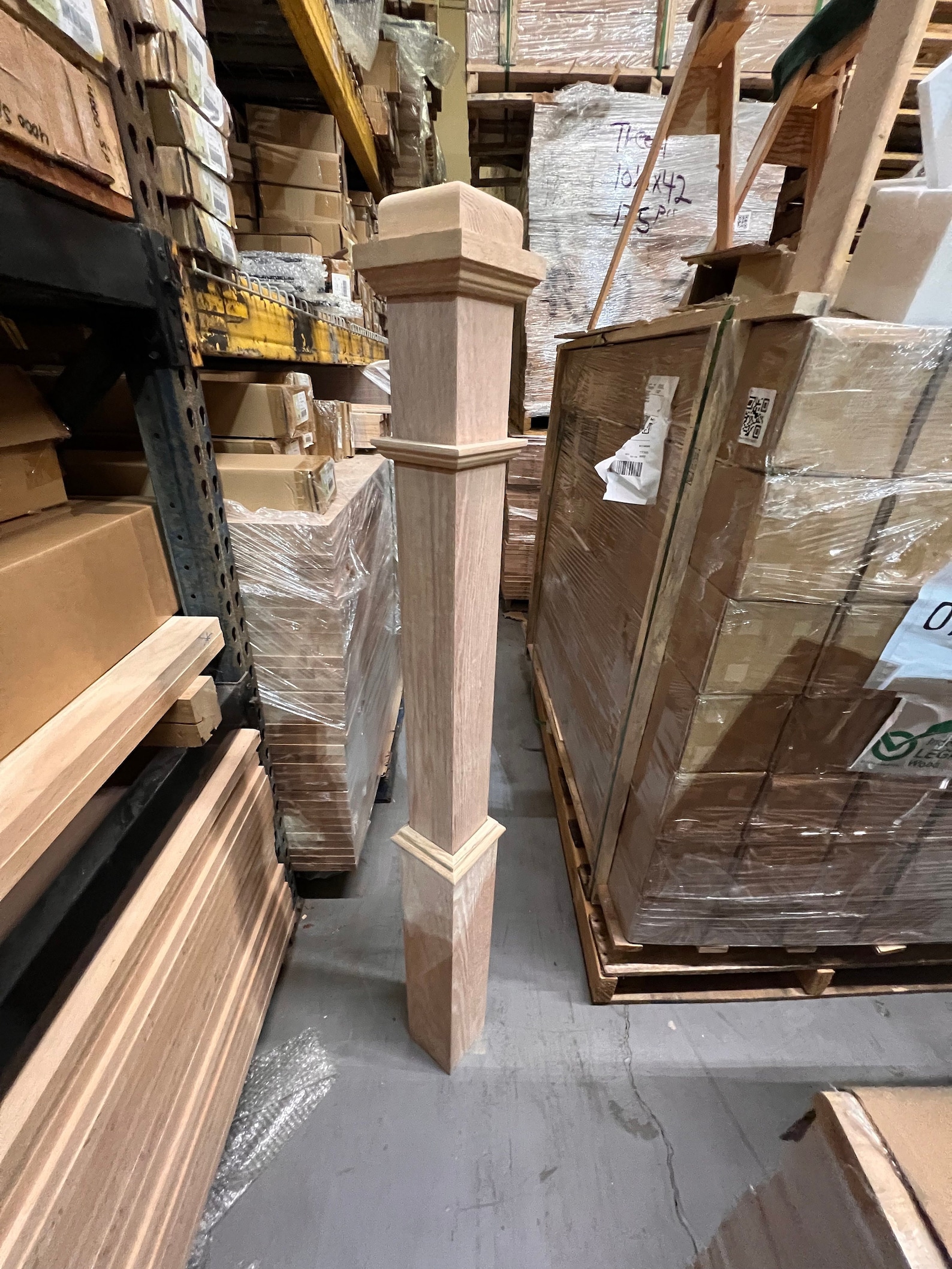 Red Oak and Painted Box Newel Posts Profile 4075 W Flat Top - Etsy