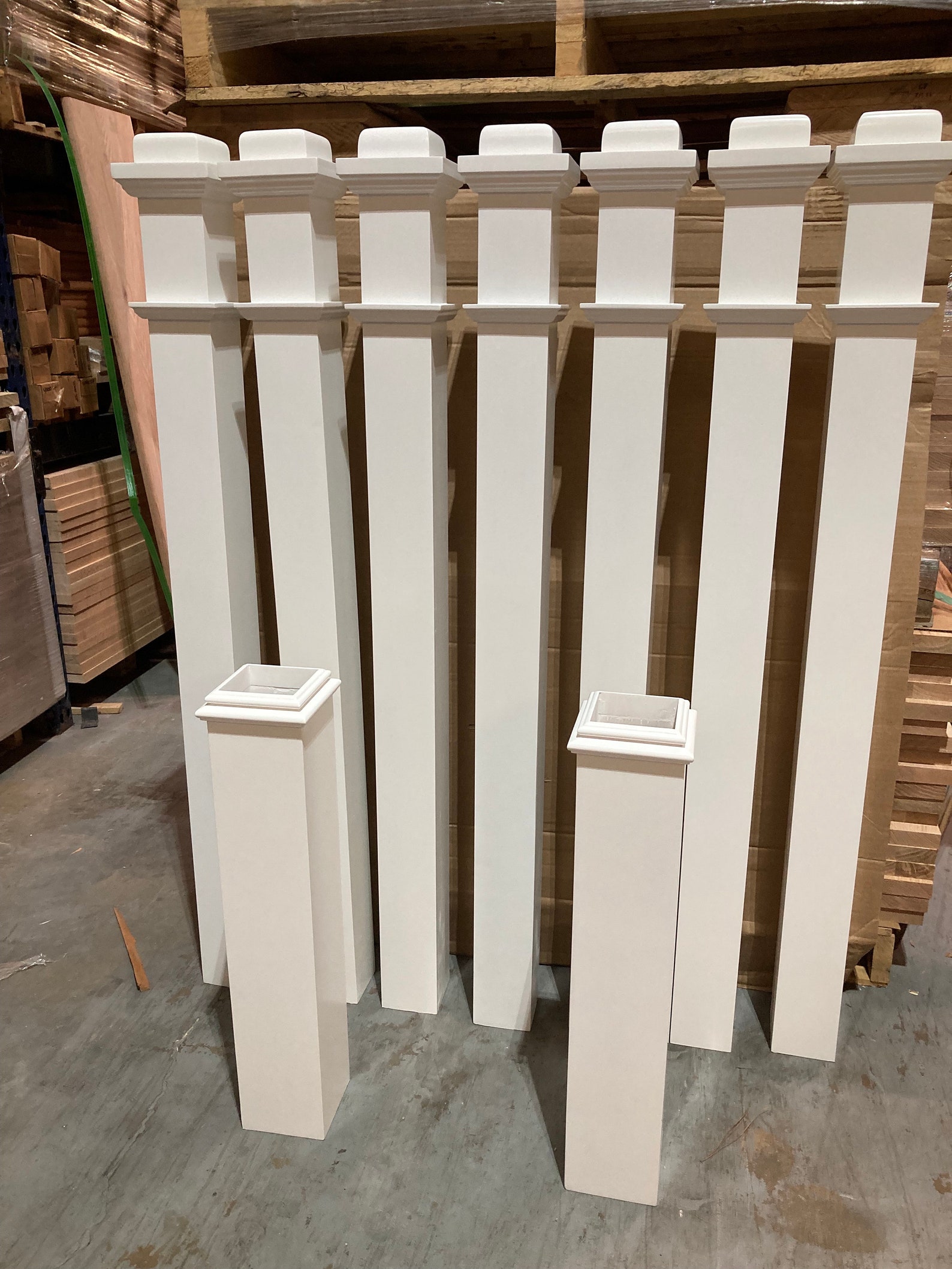 Red Oak and Painted Box Newel Posts Profile 4075 W Flat Top - Etsy