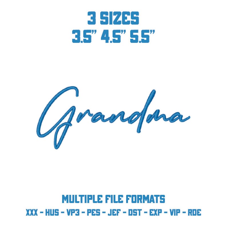 Grandma Text Machine Embroidery Design. 3 Sizes. - Etsy