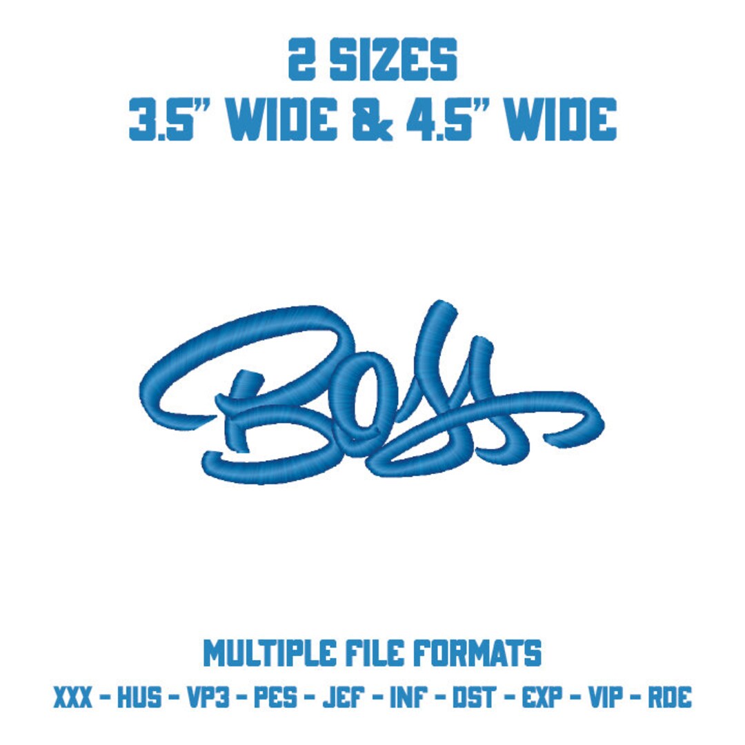 Boss Script Wording Machine Embroidery Design. 2 Sizes. - Etsy