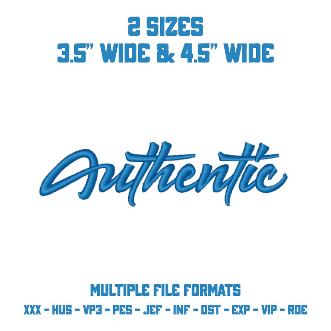 Authentic Script Wording Machine Embroidery Design. 2 Sizes. - Etsy