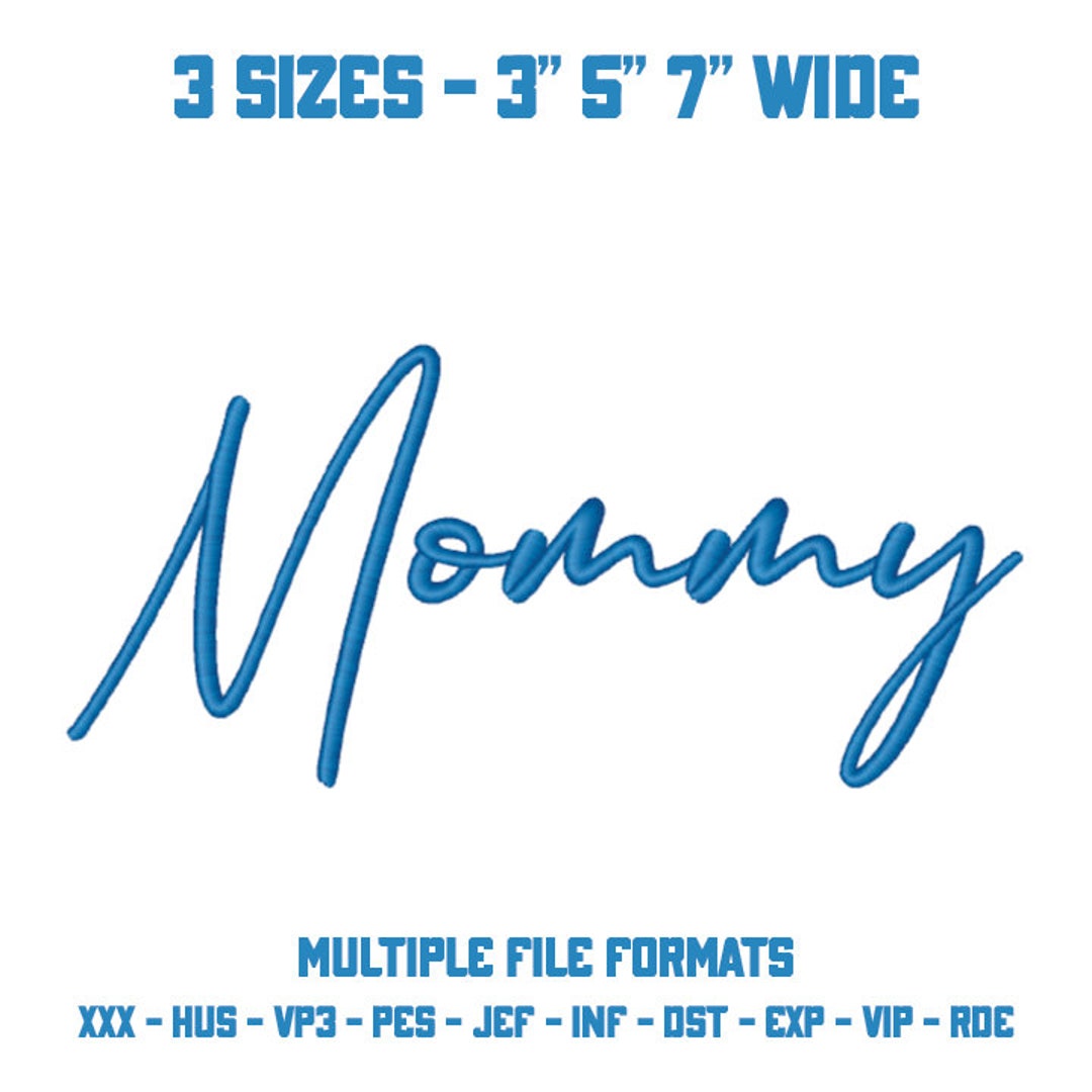Mommy Text Machine Embroidery Design. 3 Sizes. - Etsy