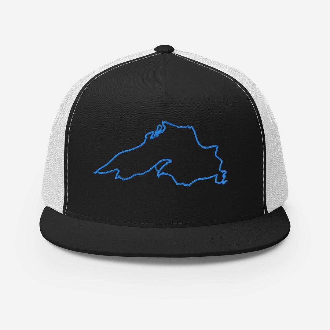 Lake Superior Outline Trucker Cap – Michigan Upper Peninsula Yooper Hat ...