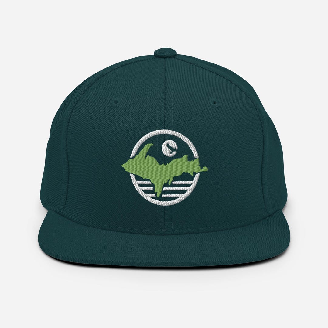 UP Michigan Snapback Hat With Yooper Moon Design – Great Lakes ...