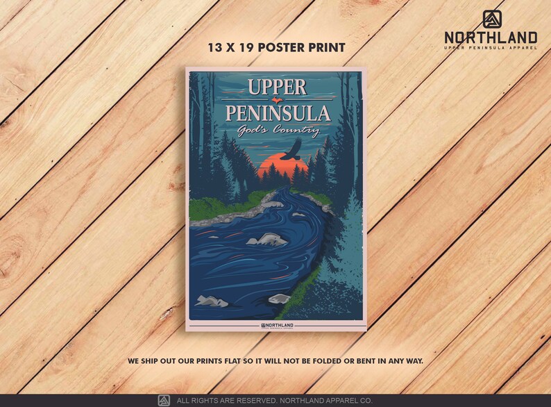 Upper Peninsula River Poster Print, 906 Poster, Upper Peninsula Poster ...