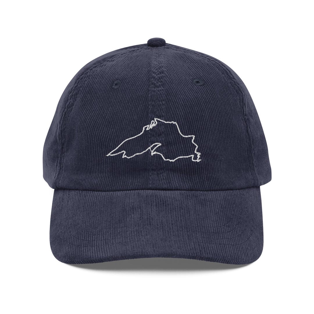 Vintage Corduroy UP Michigan Hat - Upper Peninsula Outline Cap, Yooper ...