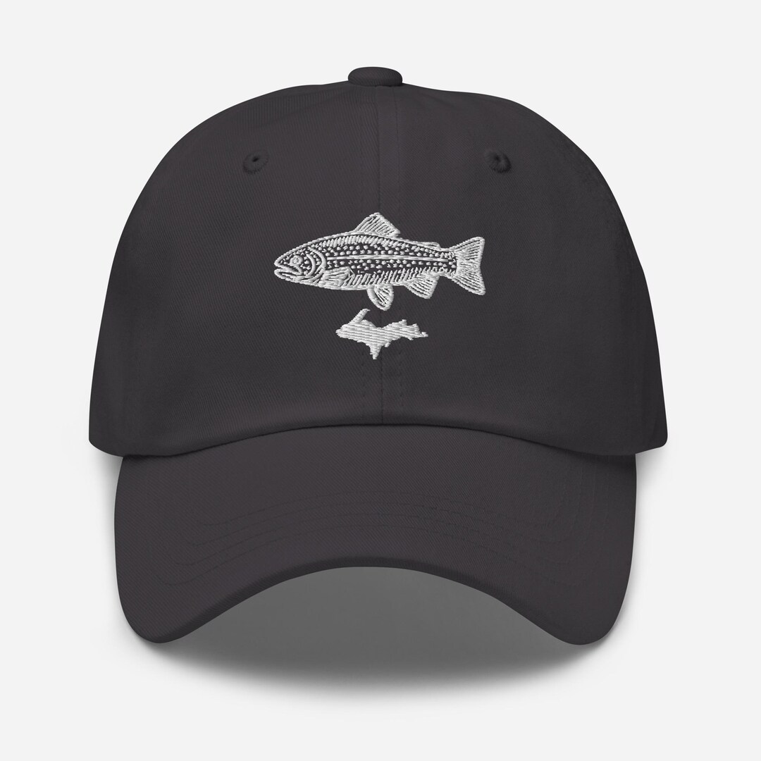 Yooper Fishing Trout Hat | Simple Trout Embroidery Cap | U.P. Fishing ...