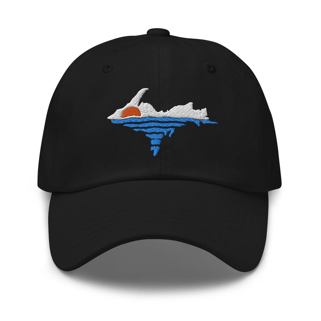 Yooper Sunset Hat | Upper Peninsula Sun and Waves Design | U.P. Lake ...