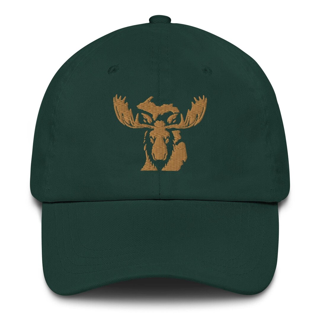 Michigan Moose Embroidered Hat – Rustic Wildlife Design - Etsy