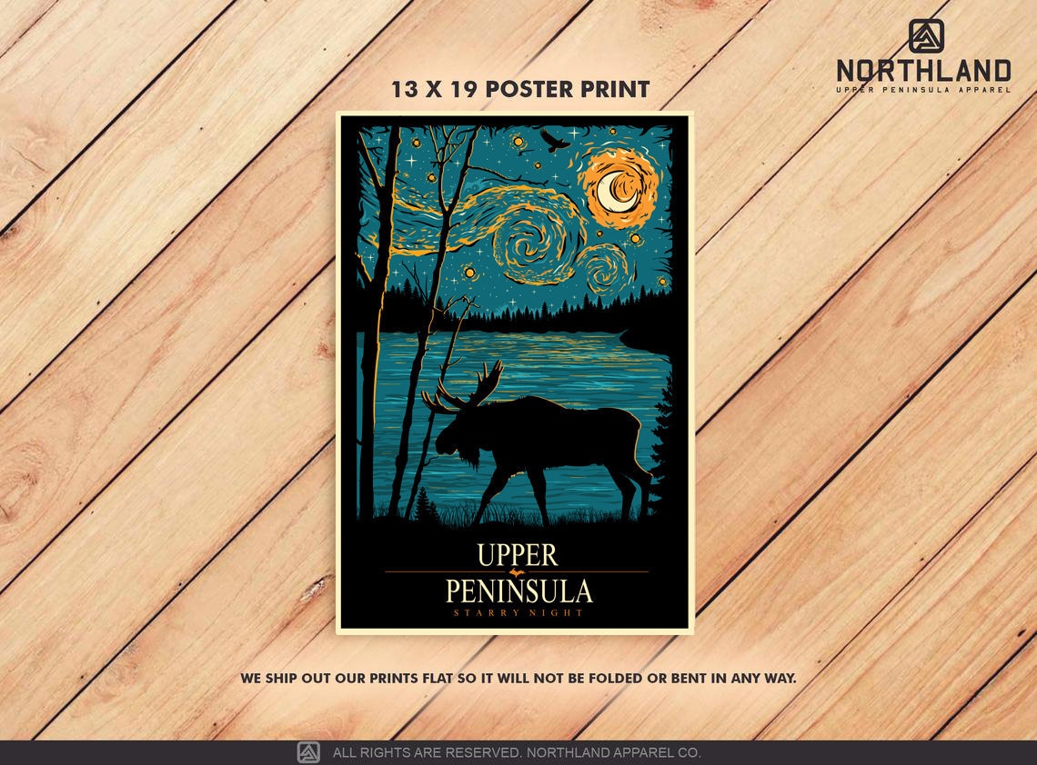 Upper Peninsula Moose Michigan Poster Print, 906 Poster, Upper ...