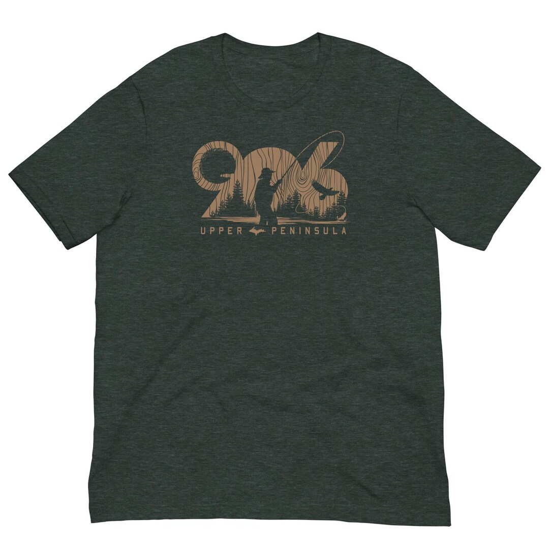 906 Woodgrain Fisherman Upper Peninsula T-shirt – Michigan Yooper ...