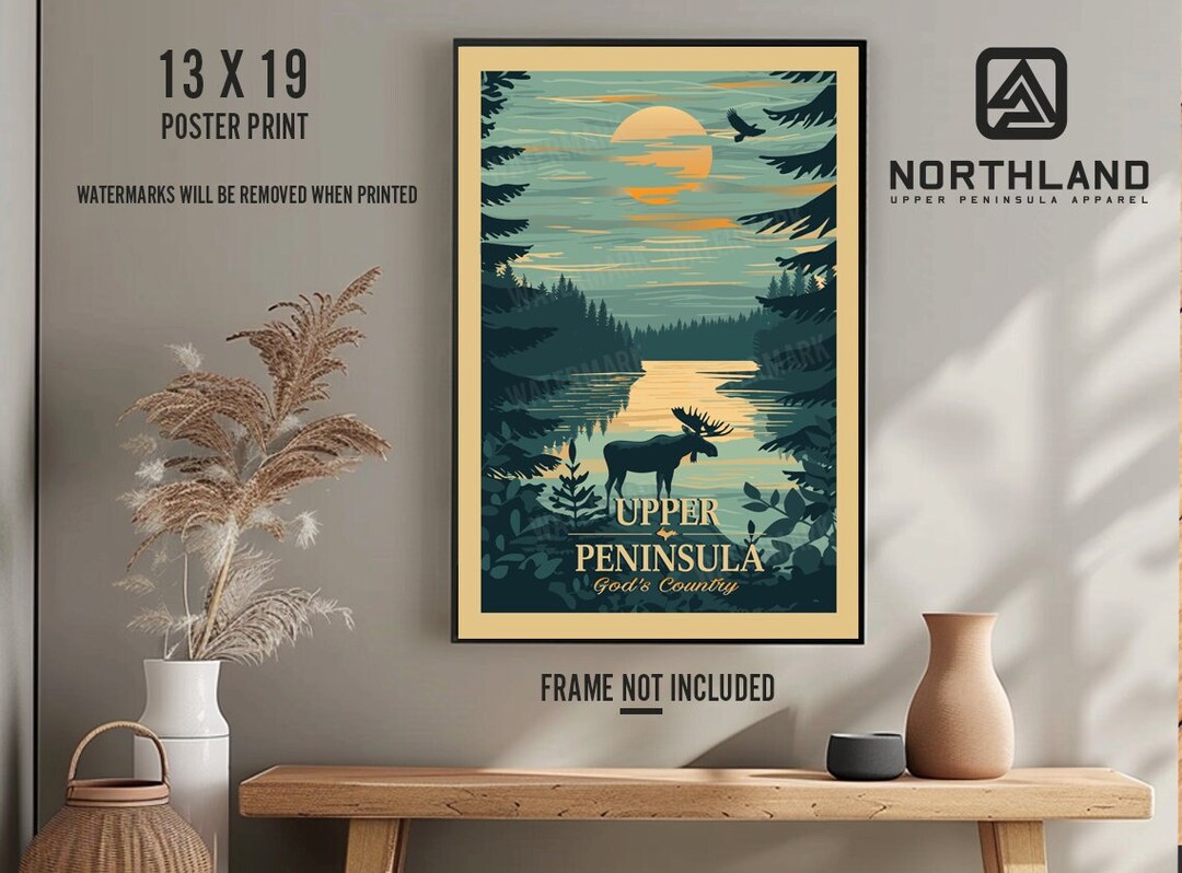 Upper Michigan Poster, Yooper Moose, 906 Poster, Upper Peninsula Print ...