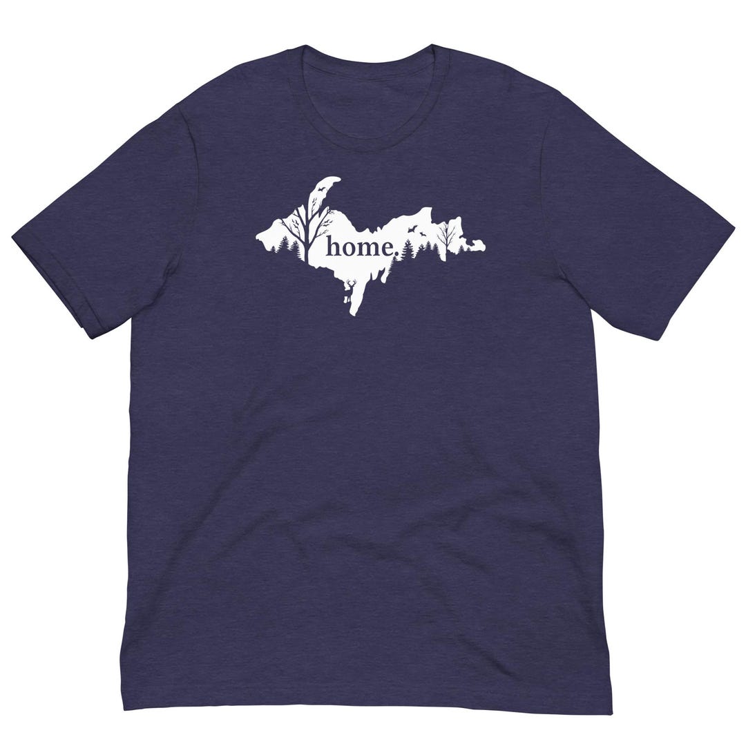 Upper Peninsula 'home' T-shirt – Michigan Yooper Pride Tee With Tree ...