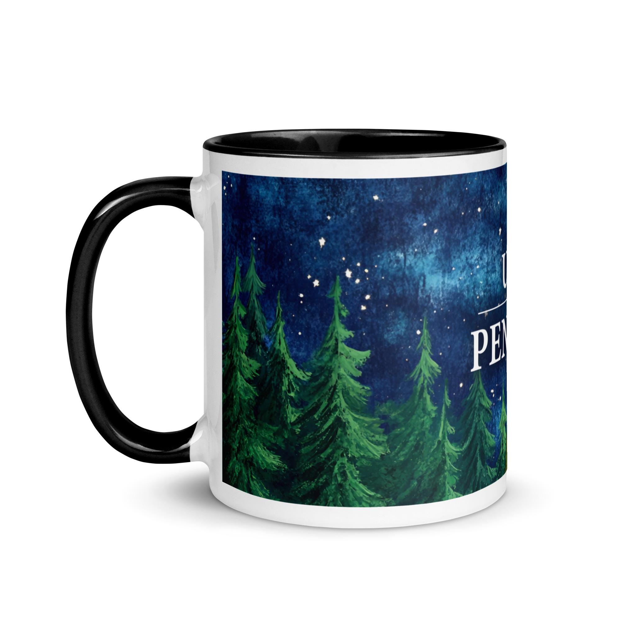 Upper Peninsula Night Sky Coffee Mug - 11oz Yooper Mug With Pine Trees ...
