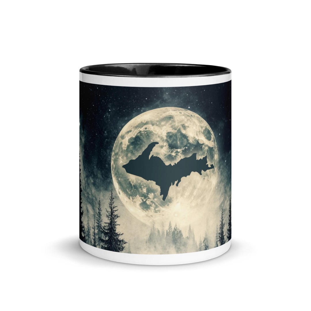 11oz Upper Peninsula Moonlight Coffee Mug - Yooper Night Sky, Michigan ...