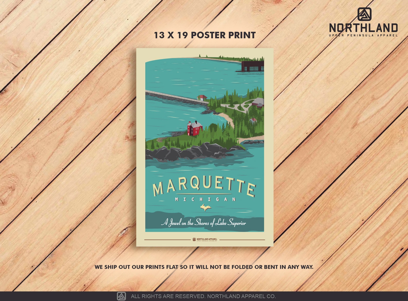 Marquette Michigan Poster Print With 906 Area Code - Upper Peninsula ...