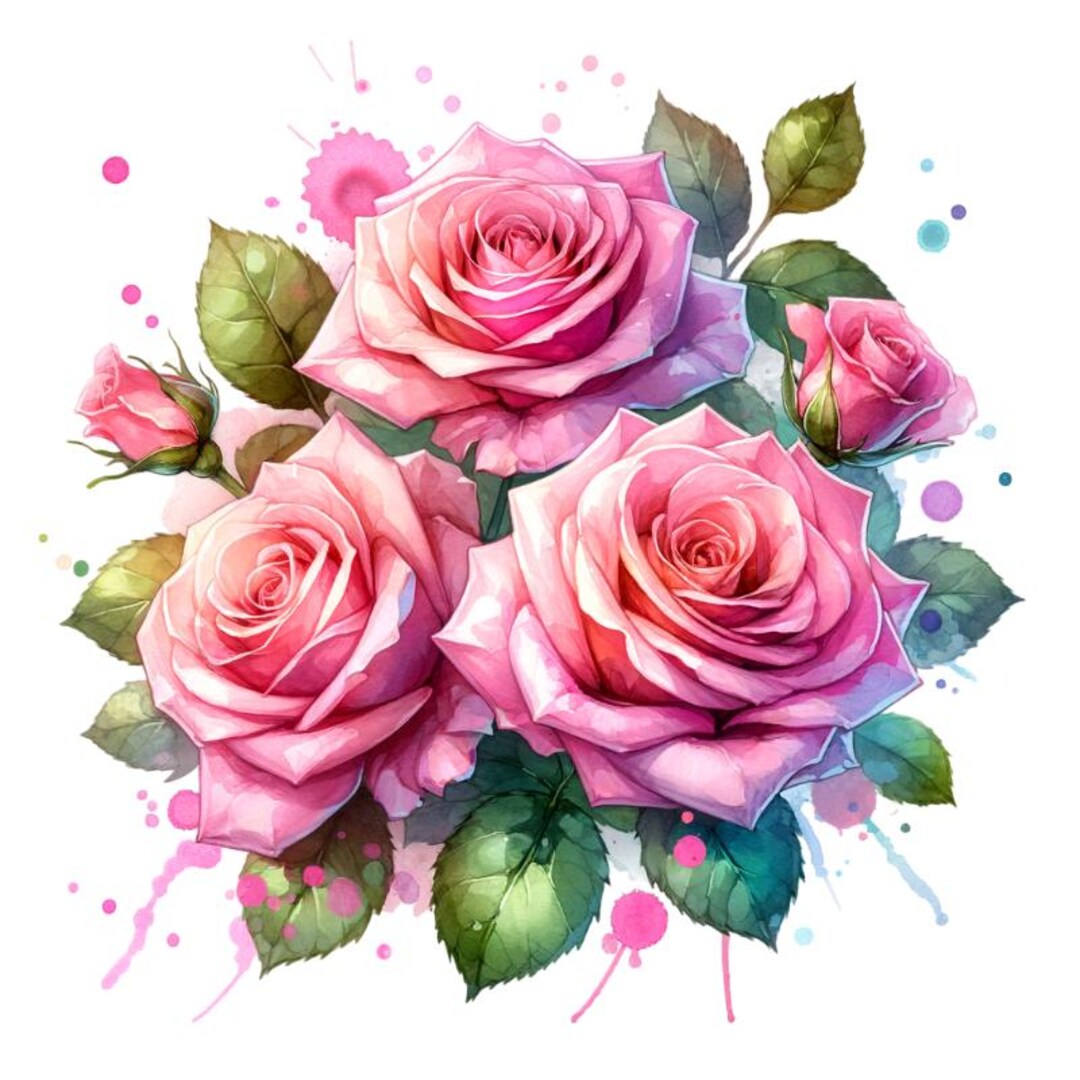 Rose Clipart Png Design - 3 Roses Clipart - Floral Mother's Day Gift ...