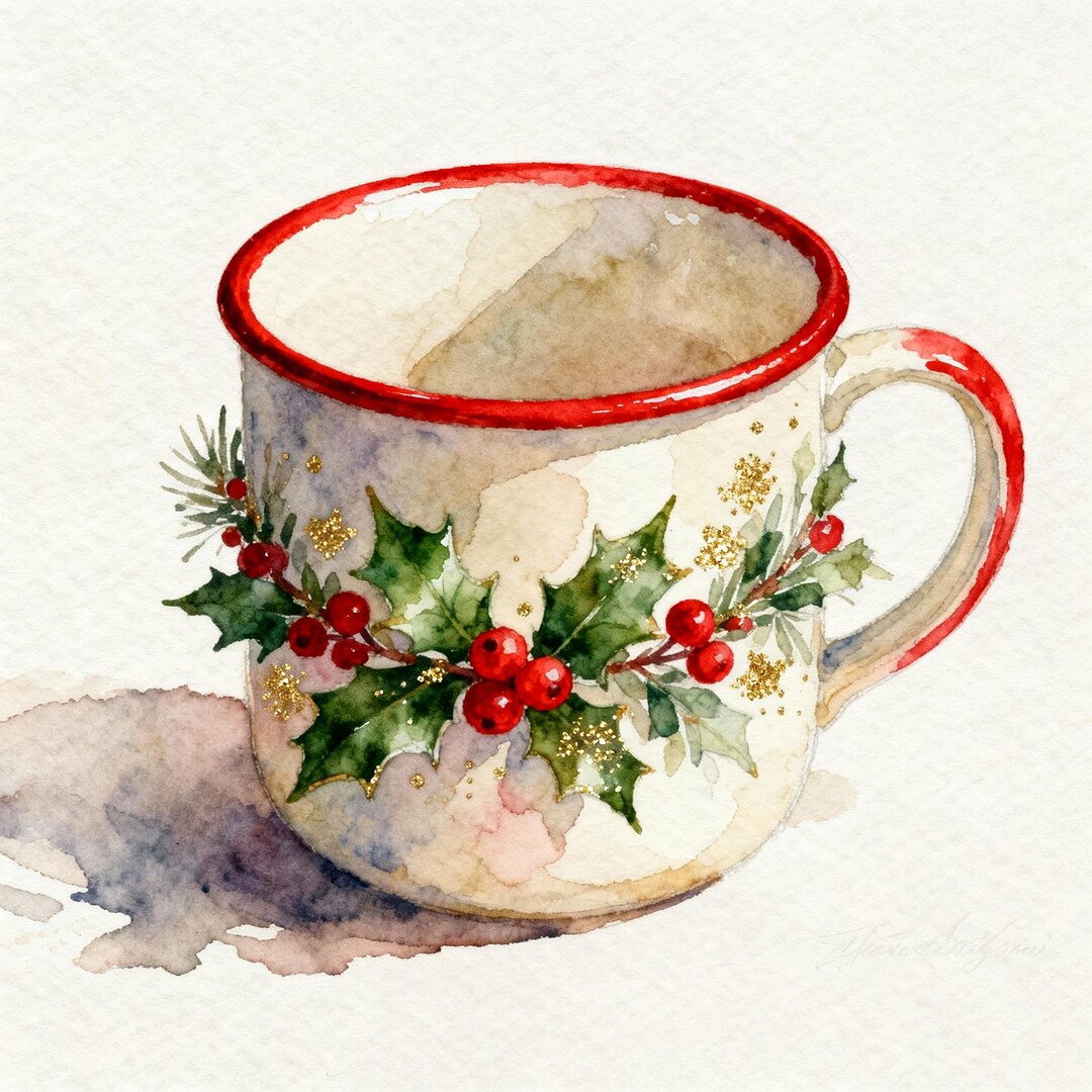 Christmas Mug Clipart Set – Kawaii Holiday Cup Pngs (instant Download ...